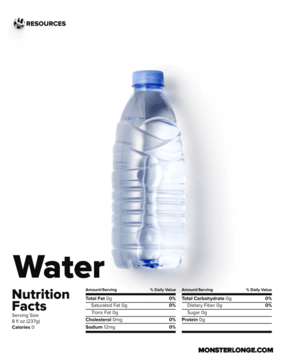 Water Nutrition Facts - Monster Longe